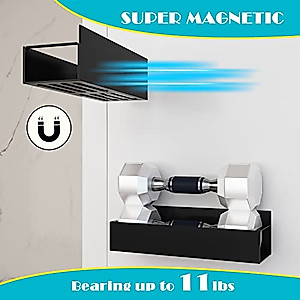 REALINN Magnetic Spice Rack Organizer, [4 Pack] Moveable Fridge Spice Shelves, Space Saver for Refrigerator and Microwave Oven, Metal Refrigerator Shelf, Black