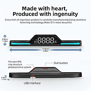 ACECAR Digital GPS Speedometer, Car Universal Heads Up Display, Large LCD Display HUD with MPH Speed Compass Fatigued Driving Alert Overspeed Alarm Trip Meter for All Vehicle