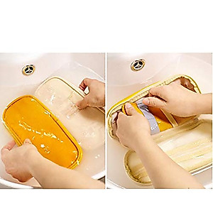 CENGNIAN Students School Pencil Case, Big Capacity Office Stationery Bag for Men, Zipper Organizer Pouch, Durable Pencil Box for Students, Makeup Storage Organizer Holder for Women (Khaki)