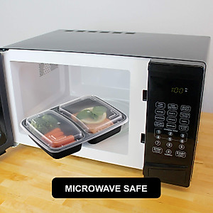 Freshware Meal Prep Containers [50 Pack] 2 Compartment with Lids, Food Storage Containers, Bento Box, BPA Free, Stackable, Microwave/Dishwasher/Freezer Safe (28 oz)