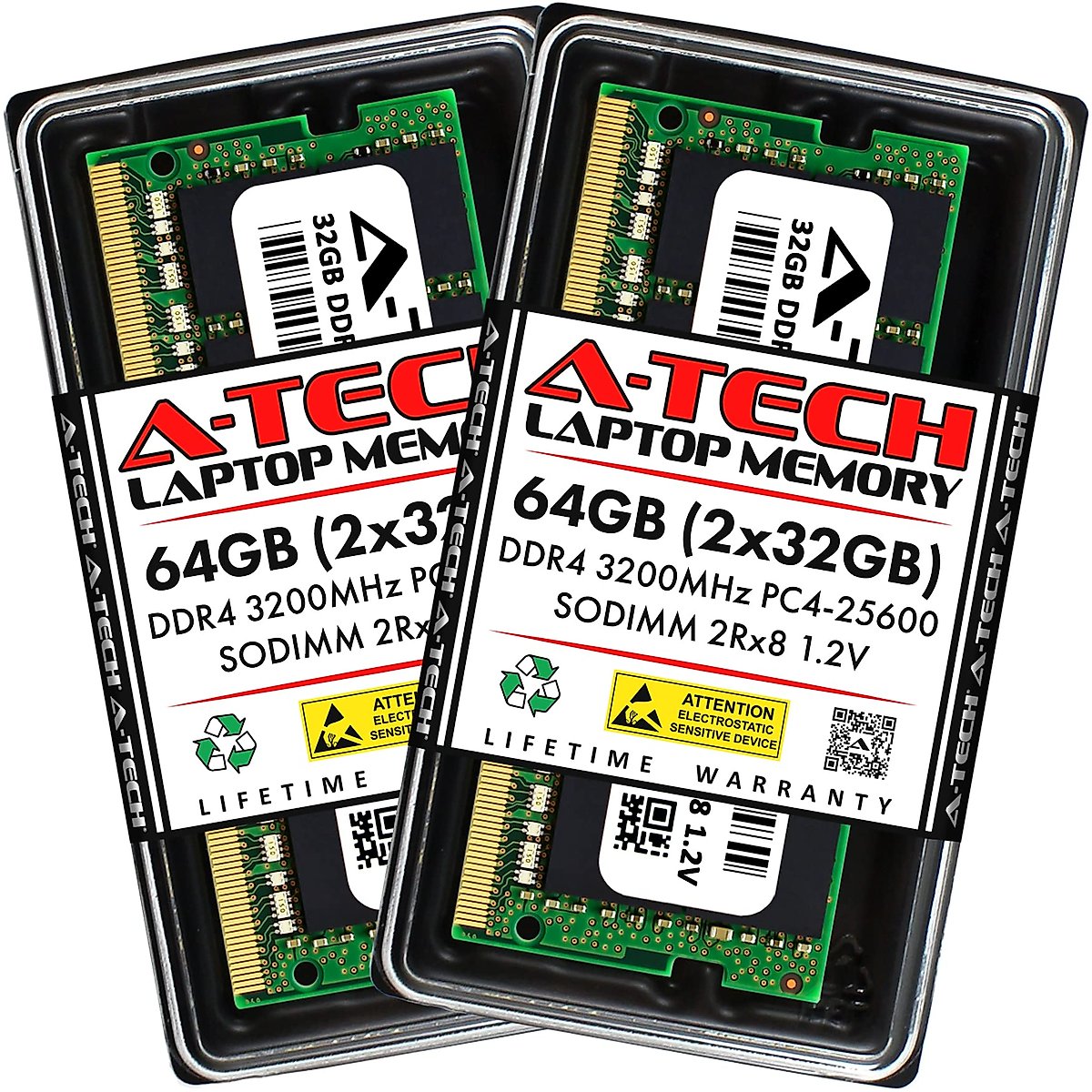 A-Tech 64GB (2x32GB) RAM for Dell Precision Mobile Workstation 7560 | DDR4 3200MHz PC4-25600 Non ECC SO-DIMM 2Rx8 1.2V - Laptop & Notebook Memory Upgrade Kit