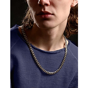 Waitsoul 925 Sterling Silver Cuban Chain Lobster Clasp 8mm Silver Cuban Link Curb Chain Necklace for Men Women Diamond Cut 20 Inches