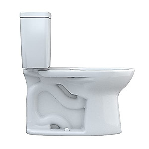 TOTO Drake Two-Piece Elongated 1.28 GPF Universal Height TORNADO FLUSH Toilet with CEFIONTECT and Right-Hand Trip Lever, 10 Inch Rough-In, Cotton White - CST776CEFRG.10#01