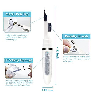 2022 New Cleaner Kit for Airpods Pro and 1/2 Multifunction Cleaning Pen with Soft Brush for Bluetooth Earphones Case (White1.0)
