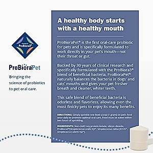 Probiora for Dogs (Formerly ProBioraPet) | Dog Probiotic Supplement for Oral Care | Pet Probiotics to Reduce Bad Breath, Plaque & Tartar | Dog Nutritional Supplement for Dental Health | 30 Servings