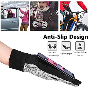 MOREOK Winter Gloves -10°F 3M Thinsulate Warm Gloves Bike Gloves Cycling Gloves for Driving/Cycling/Running/Hiking-GRAY-M