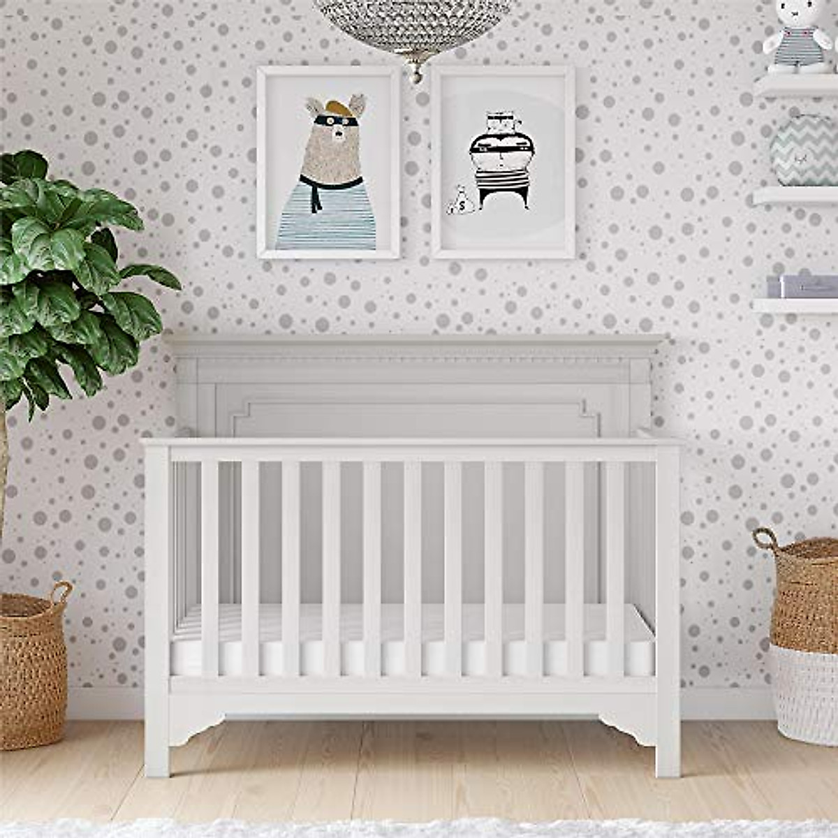 Safety 1st Polypropylene Vinyl Cover Heavenly Dreams Deluxe Dual 2-in-1 Baby Crib and Toddler Mattress, Waterproof and Stain Resistant Cover,Firm, White