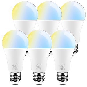 ILC Alexa Light Bulbs, 12W, Smart Light Bulb Work with Alexa Required Echo Device, 2700K-6000K Warm White to Daylight Turnable, A19 E26 No Hub Required (6 Packs)