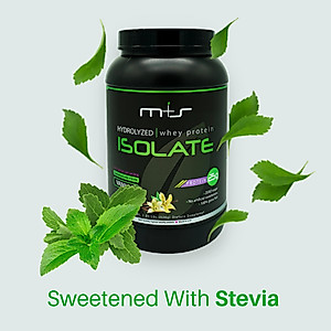 M+S Hydrolyzed Whey Protein Isolate, 2.05 Lb – Grass Fed Protein Powder, Gluten Free, Fast Absorbing, Easy Digesting, Stevia Sweetened (Vanilla)