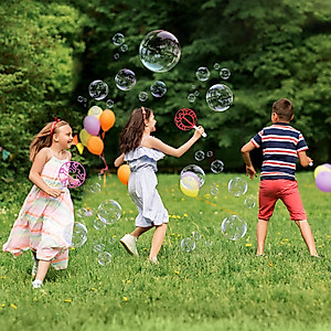 Bubble Wands Set, 28 Pcs Large Bubble Wand with Tray, Great for Kids Summer Outdoor Bubble Party Favors