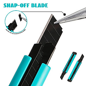 RVOGJP Premium Utility Knife, 1PC Retractable All Metal Heavy Duty Box Cutter, Quick Change Blade Razor Knife, with 3 Extra Blades