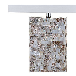 JONATHAN Y JYL1059A Cannon 29" Seashell and Crystal LED Table Lamp Coastal Contemporary Bedside Desk Nightstand Lamp for Bedroom Living Room Office College Bookcase LED Bulb Included, Natural/Clear