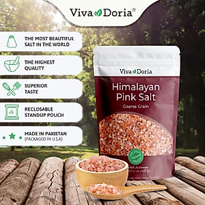 Viva Doria Rainbow Peppercorn Blend (Steam Sterilized Whole Black, White, Green and Pink Peppercorn) 12 oz and Himalayan Pink Salt (Coarse Grain) 2 lbs for Grinder Refills (Pepper+Salt)