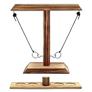 Hook and Ring Game Handmade Wooden Toss Game for Kids and Adults, Outdoor Indoor Games,Patio Decor,Yard Games,Wooden Hook and Ring Game for Bars, Party, Large Size