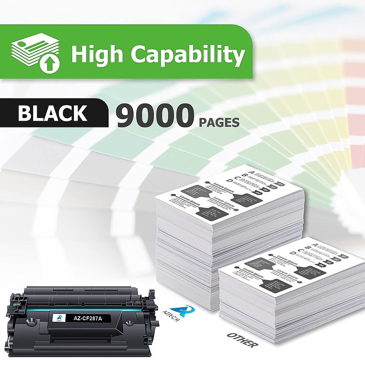 Aztech Compatible Toner Cartridge Replacement for HP 87A CF287A 87X CF287X Enterprise M506 M506dn M506n M506x Pro M501 M501dn M527 M527dn Printer (Black, 2-Pack)