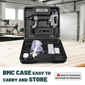 NEU MASTER Pneumatic Brad Nailer, 18 Gauge Nail Gun Fires 5/8-Inch to 2-Inch Brad Nails with Carrying Case, Safety Glasses, 800pcs Nails