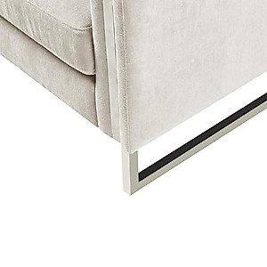 Dsnyu Arm Chair Modern, Unique Living Room Chair Accent Seating Solid Wood Ivory Comfy Home Furniture 31" Lx33 Wx30.50 H