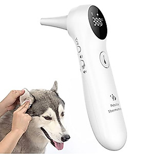 ICARE-PET Dog Ear Temperature Monitor, Long Probe for Pets Ear Canal Only, Measure Dog Temperature in 1 Second, Voice On/Off Switchable, C/F Switchable (White)