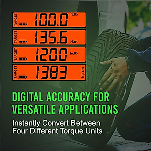 eTORK - Click-Style Torque Wrench | 3/8 Torque Wrench | 250 Inch Pounds Torque Wrench | Auto Torque Wrench | Electronic Scale Torque Wrench 3/8 Drive | Range: 25-250 in.-lb./3-28 N.m
