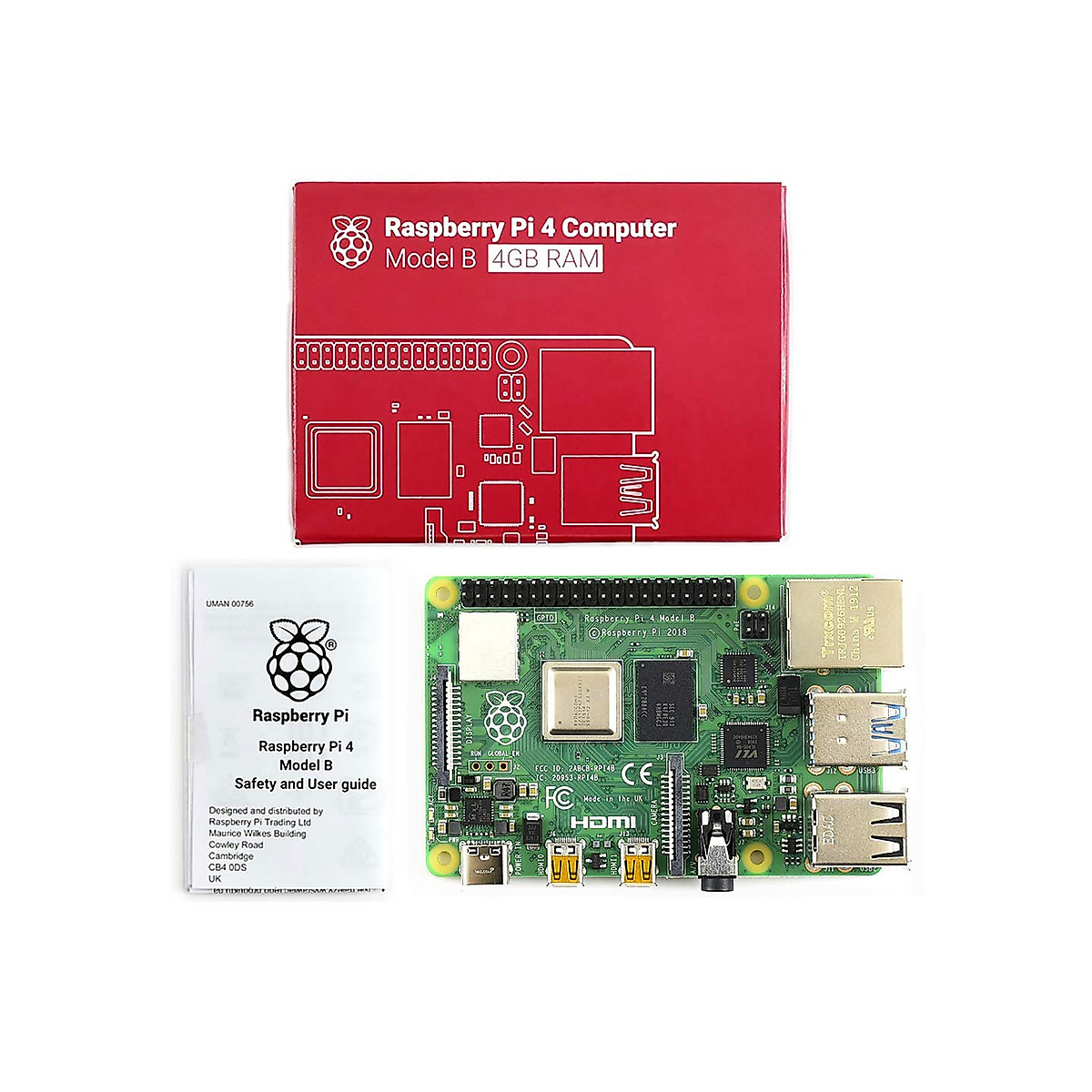 Waveshare Accessory Compatible with Raspberry Pi 4 Model B 4GB RAM with Powerful Processor Faster Networking Support Dual 4K Output and Different Choice of RAM Comes with a Copper Heat Sink