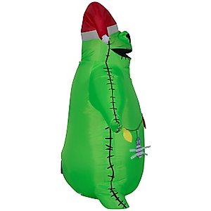 Gemmy Airblown Inflatable Inflatable Oogie Boogie in Santa Hat with Light String, 3.5 ft Tall