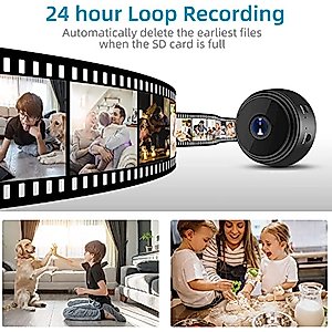 Mini Wireless WiFi Hidden Camera HD 1080P Home Security Cameras with Video Live Feed Covert Baby Nanny Cam with Cell Phone App Tiny Smart Cameras with Night Vision and Motion Detection