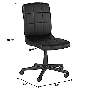Flash Furniture Clayton Mid-Back Black Quilted Vinyl Swivel Task Office Chair
