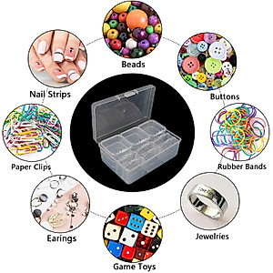 48Pcs Bead Organizer Storage Boxes,Small Clear Plastic Containers Box with Hinged Lid for Jewelry,Diamonds,DIY Art Craft Accessory(2.17 x 2.17 x 0.79 Inch)