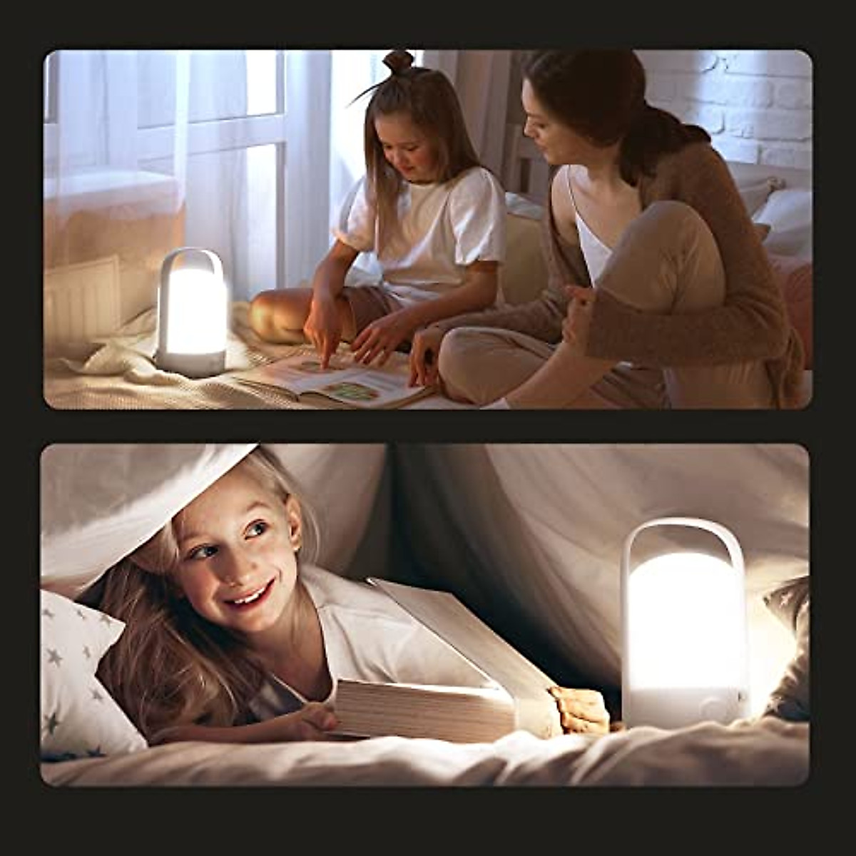 KLEAH Portable Cordless Lantern Table Lamp, 360° Portable Handle, Stepless Dimmer, Powerful Long-Lasting 50hrs, Rechargeable LED Lantern for Camping Bedroom Party