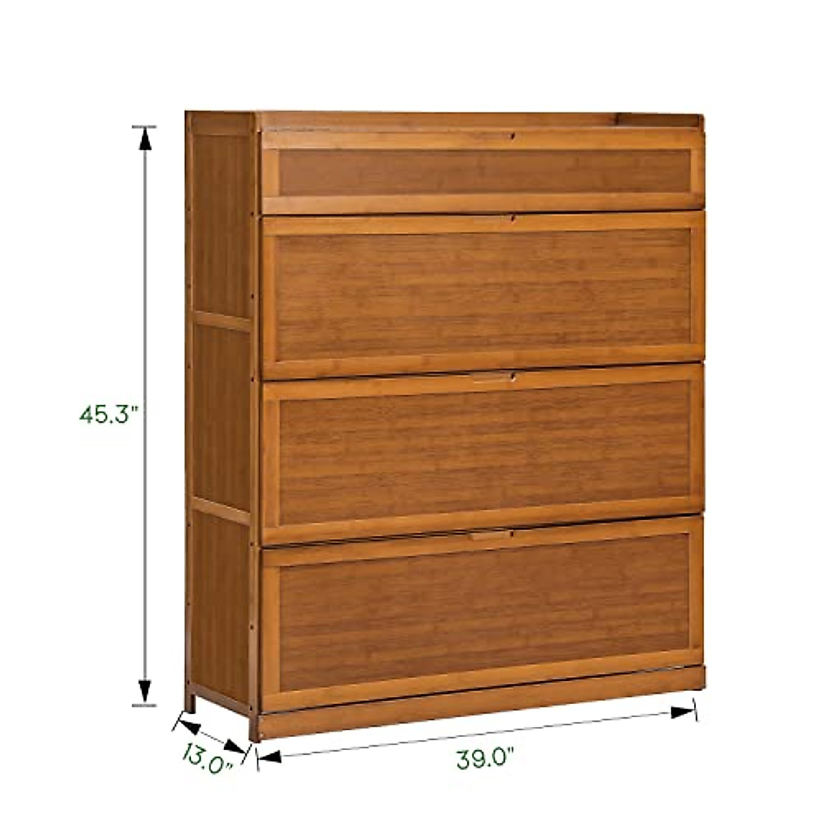 MoNiBloom Bamboo 7 Tier Shoe Storage Cabinet with Pull-Down Doors for Heels Sneakers Shoes Rack Organizer for 36-40 Pairs Entryway Hallway Living Room, Brown