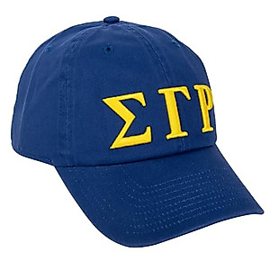 Sigma Gamma Rho Baseball Hat Brimmed Embroirderd Hats Cap Adjustable Cloth Strap Adult (Style 1) Blue