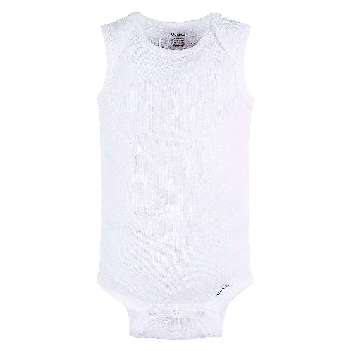 Gerber Unisex Baby Multi-Pack Sleeveless Onesies Bodysuit White 18 Months