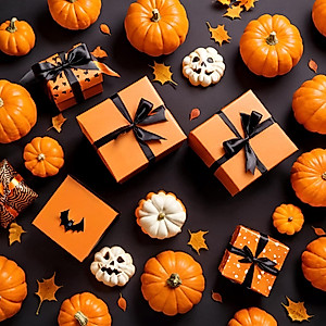 PLULON 60 Sheets Thanksgiving Day Halloween Orange Tissue Paper Bulks, Gift Wrap Tissue Paper Sheets for Packaging Birthday Gift Wrapping Paper Birthday Wedding Holiday Paper Flower