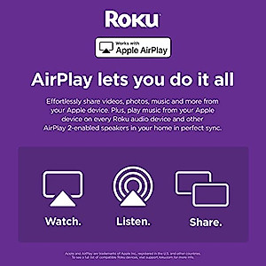 Roku Smart Soundbar, 4K/HD/HDR Streaming Media Player & Exceptional Audio Includes Roku Voice Remote