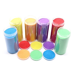 Colorful Sand Art Sand, 7.5 Pounds of Colored Sand, 6 Jars (1.25 lb. each) Non-Toxic Arts and Crafts Sand for Children’s Projects, Wedding Unity Ceremony, Baby Showers, Sand Art Bottles, DIY Drawing