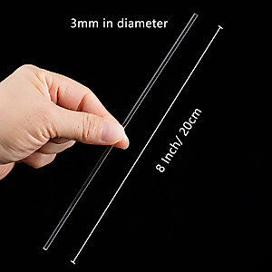 LSYGXYZ 50 Pieces Acrylic Lollipop Sticks, Clear Cake Pops for Candy Dessert Chocolate Handmade DIY, 8 Inch(3mm Diameter)