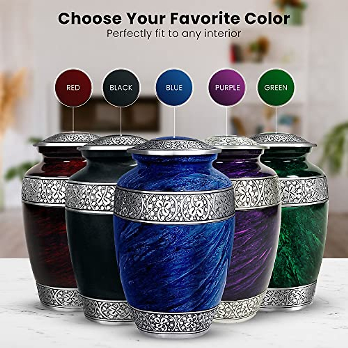 SmartChoice Urn for Human Ashes Adult Memorial urn Funeral Cremation Urns Large Burial Urns for Ashes (Adult Cremation Urn)