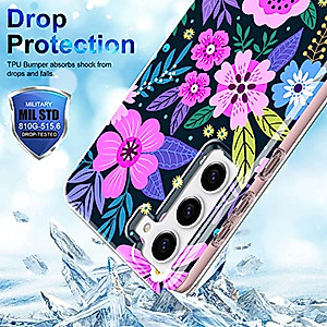 CHIYURI for Samsung Galaxy S23 Plus Case,Military Grade Sturdy Shockproof Cover with Fashion Designs for Women Girls,Slim Fit Protective Phone Case for Galaxy S23 Plus 6.6" Blooming Flower Garden