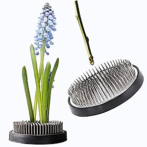 JUSTDOLIFE Flower Frogs Stainless Floral Frogs Kenzan Flower Vase Round Metal Flower Arranger Tool Pin Holder Ikebana Flower Pin Frogs for Vase Flower Arrangements Home DIY Craft