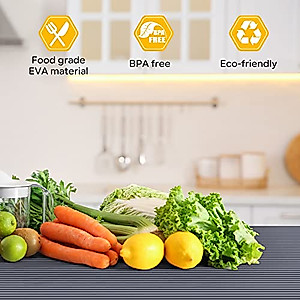 Clear Shelf Liners for Kitchen Cabinets 11.8 Inches x 10 Feet Waterproof Drawer Liners Kitchen Shelf Liner Non-Adhesive EVA Refrigerator Liners Oil-Proof Fridge Mat for Cabinet, Drawer, Cupboard