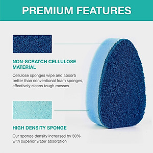 Non Scratch Dishwand Refill with Handle, 6 Heavy Duty Dish Wand Refills, Replacement Sponge Heads Set, Soap Control Dispenser Scrubbers, Dishwashing Scrub Dispensing Brush, Dishwasher Cleaning Tool