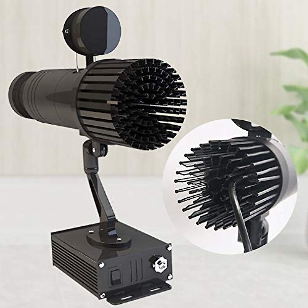 AHWZ 25W LED Custom Image GOBO Logo Projector Light with Gyrating Function& Manual Zoom&Focus Customized Gobos,Black,Indoor