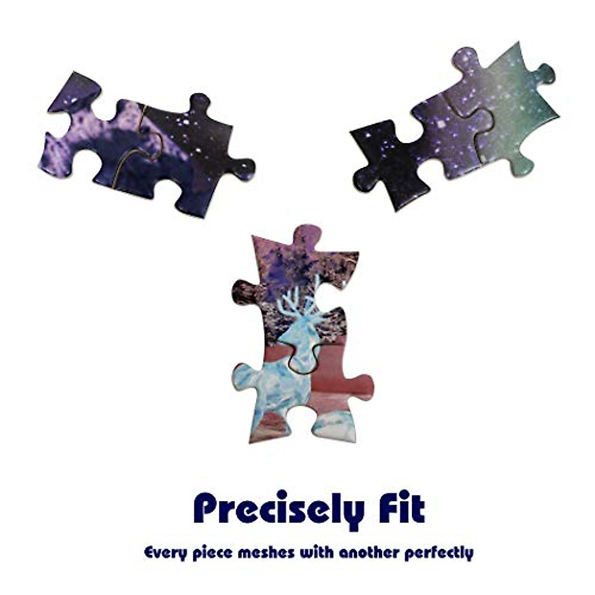 Lavievert Jigsaw Puzzles 1000 Piece Christmas Wonderland Puzzles for Adults and Kids - Snowy Night, Aurora, Christmas Tree, Snowman, Sleigh, Ice Sculpture & Milu Deer