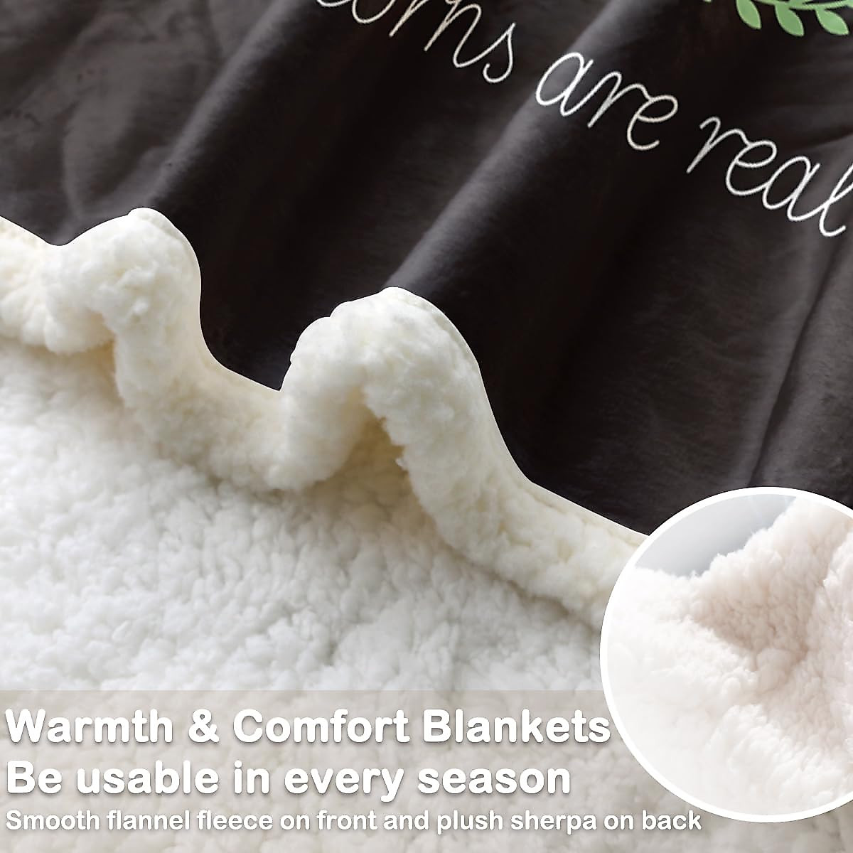 Sleepwish Cute Plush Unicorn Soft Blanket Girls Cartoon Unicorn with Flowers Fleece Blanket Black Sherpa Blanket Unicorn Gifts for Kids Adults Women,Baby(30"x40")