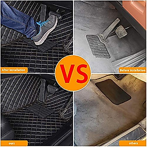 Leather car Mats Fit for Hatchback 4-Seat(No armrest Box) 04-13 Floor Mats Full Protection Car Accessories Coffee 3 Piece Set