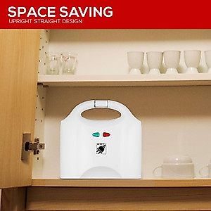 J-Jati Sandwich Maker, Panini Press + Electric Sandwich Maker Toasting, Grilling, Waffles, Omelettes, Breakfast, Lunch, dinner, Sandwich Toaster, white