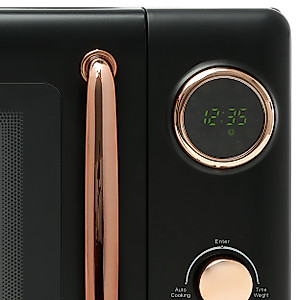 Haden Dorchester 0.7 Cubic Foot Compact Countertop Microwave Oven, 700 Watt Small Microwave with 5 Power Levels & Express Functions, Stone Blue