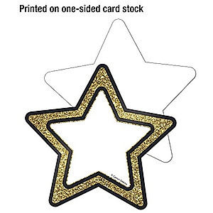 Carson Dellosa – Gold Glitter Stars Colorful Cut-Outs, Classroom Décor, 36 Pieces