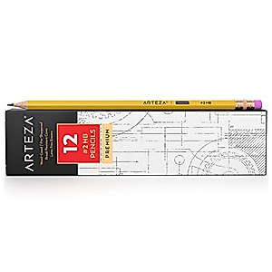 ARTEZA HB Pencils #2, Pack of 48, Wood-Cased Graphite Pencils in Bulk, Pre-Sharpened, with Latex-Free Erasers, Office & School Supplies for Exams and Classrooms