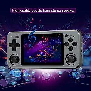 Petforu RG351M Metal Version Handheld Built-in 2534 Games Open Source Linux System Retro Console IPS Screen 3.5-Inch 64GB (Black)